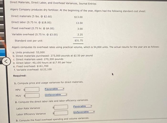 Solved Direct Materials, Direct Labor, and Overhead | Chegg.com