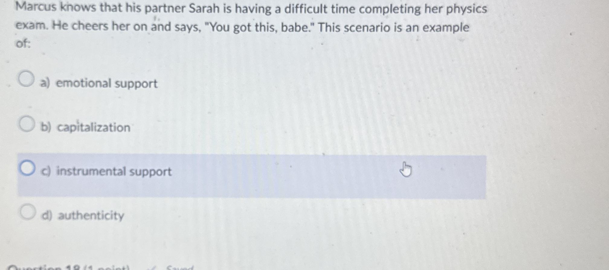 Solved Marcus knows that his partner Sarah is having a | Chegg.com
