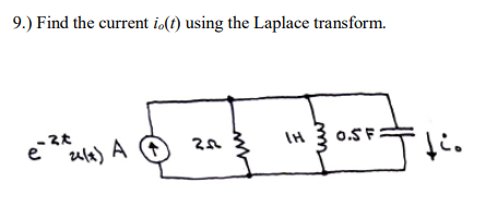 Solved 9.) ﻿Find the current io(t) ﻿using the Laplace | Chegg.com