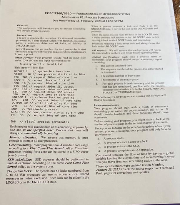 Solved COSC 3360/6310 - Fundamentats of OptaATing Srstems | Chegg.com