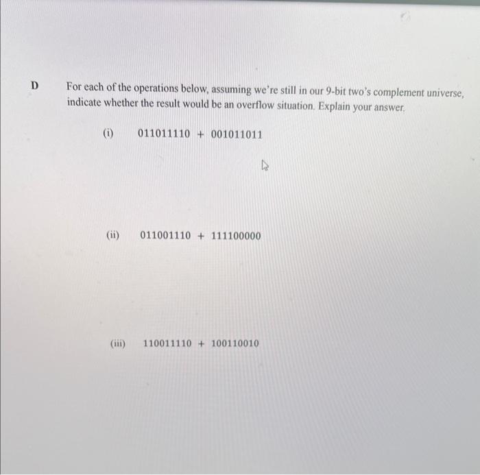 Solved For parts A-C, convert each decimal number to 9-bit | Chegg.com
