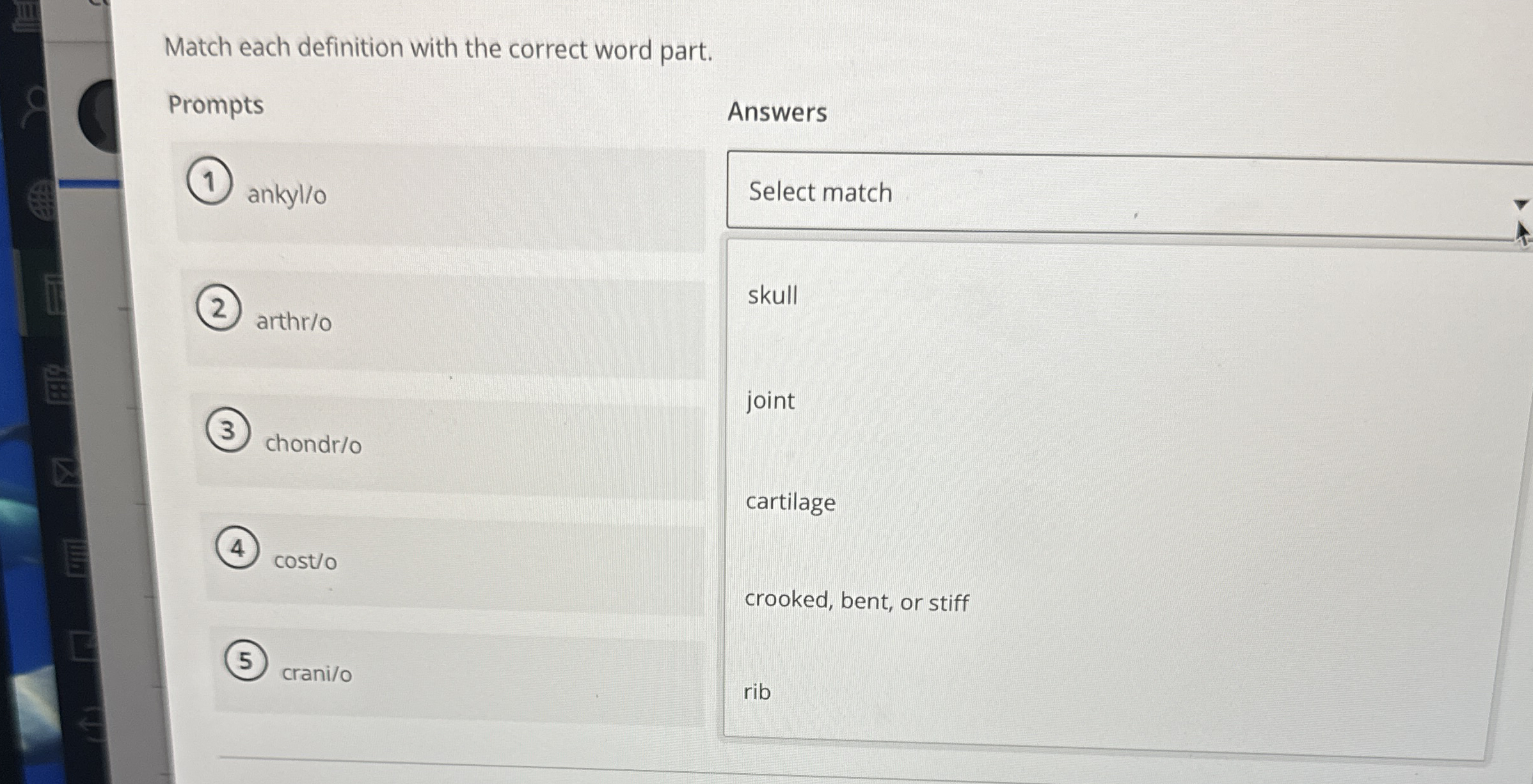 Solved Match each definition with the correct word | Chegg.com