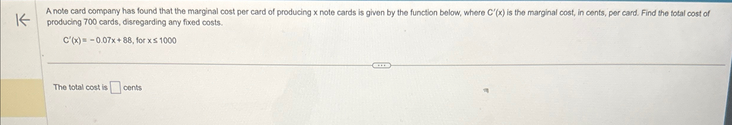 Solved A note card company has found that the marginal cost | Chegg.com