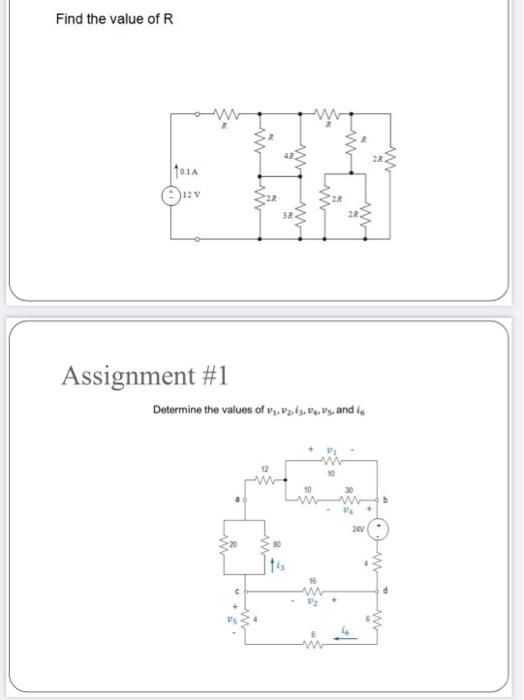 Solved Find the value of R Assignment \#1 Determine the | Chegg.com