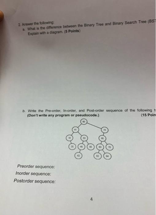 3. What is the difference between the Binary Tree and | Chegg.com