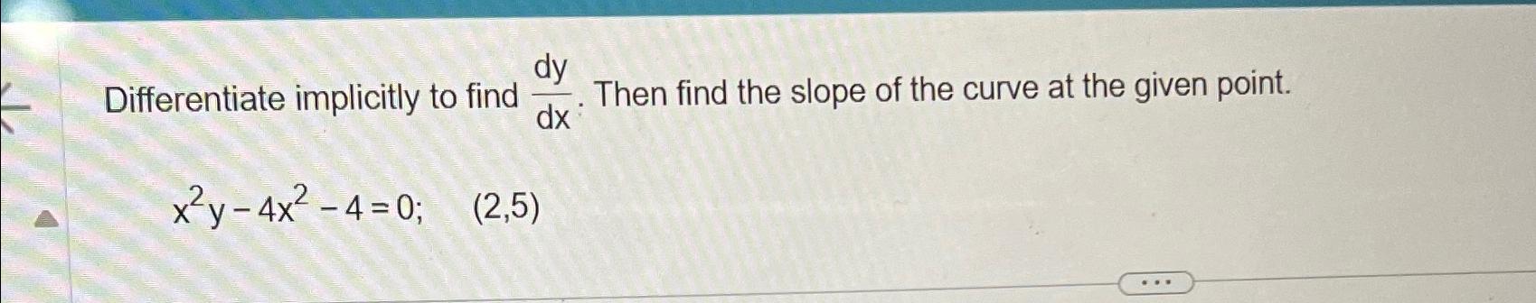 Solved Differentiate implicitly to find dydx. ﻿Then find the | Chegg.com