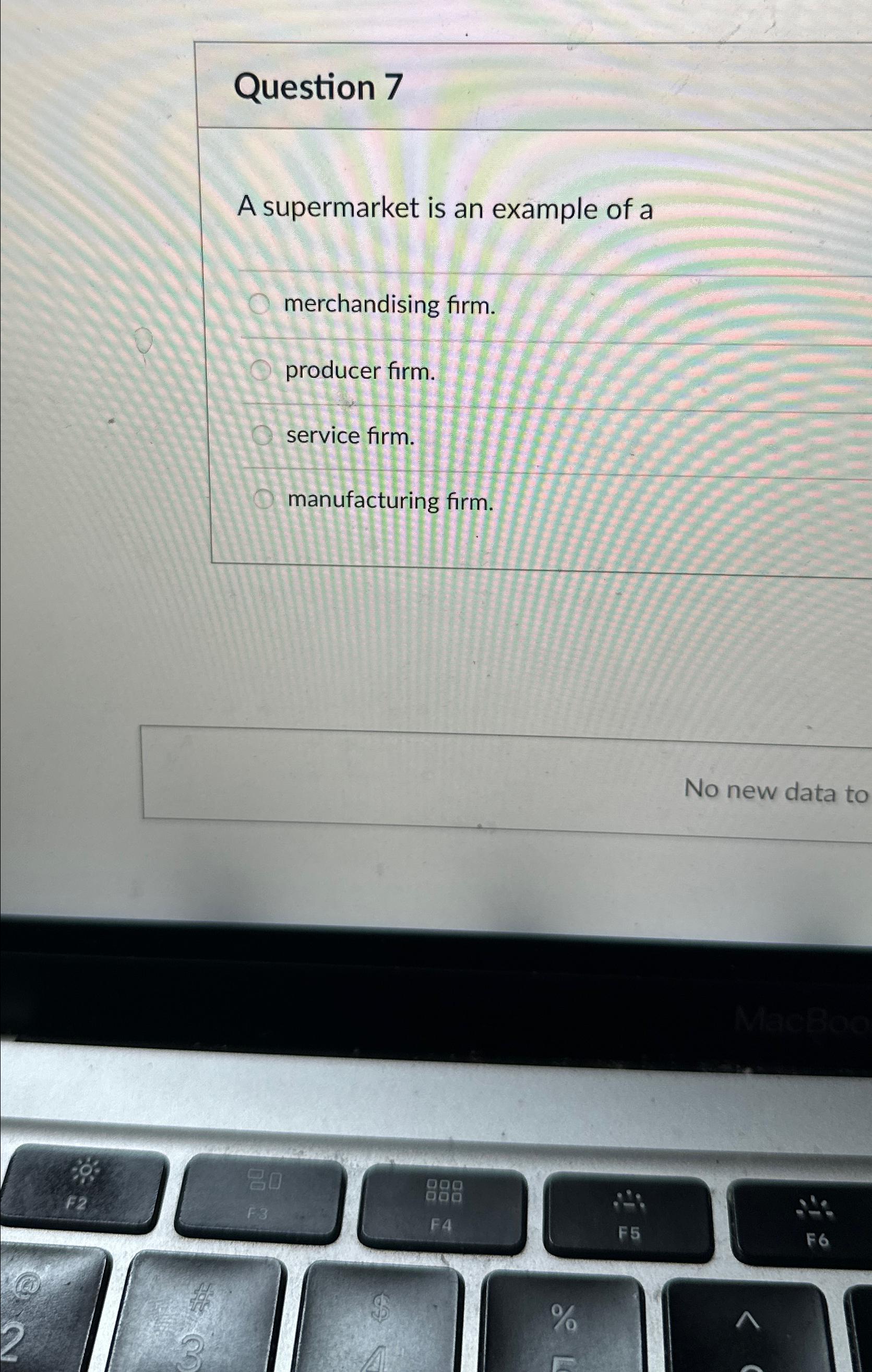 Solved Question 7A supermarket is an example of | Chegg.com