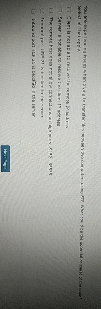 Solved You are experiencing issues when trying to transfer | Chegg.com