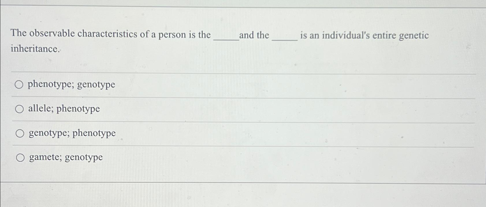 Solved The observable characteristics of a person is the and | Chegg.com