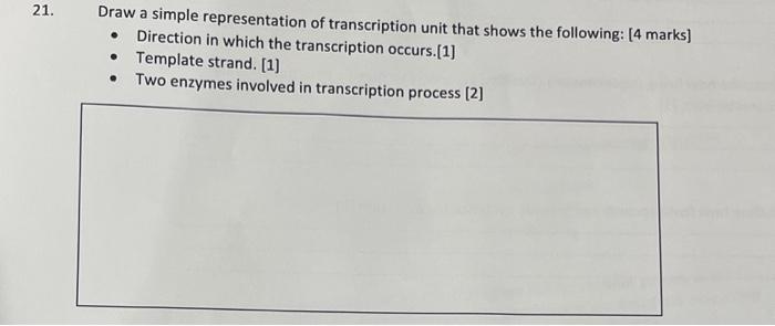 Solved 1. Draw a simple representation of transcription unit | Chegg.com