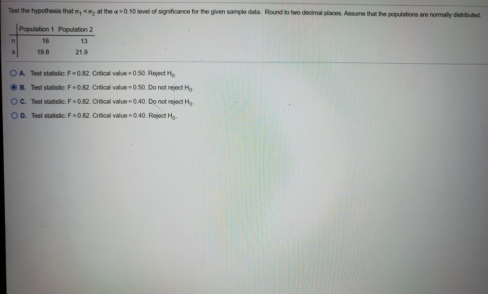 Solved Test the hypothesis that o,