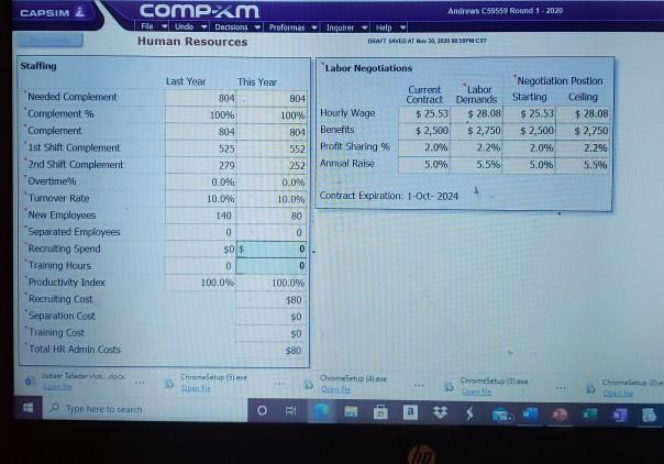 CAPSIM 2 comp-am File - Unde Decisions Human | Chegg.com