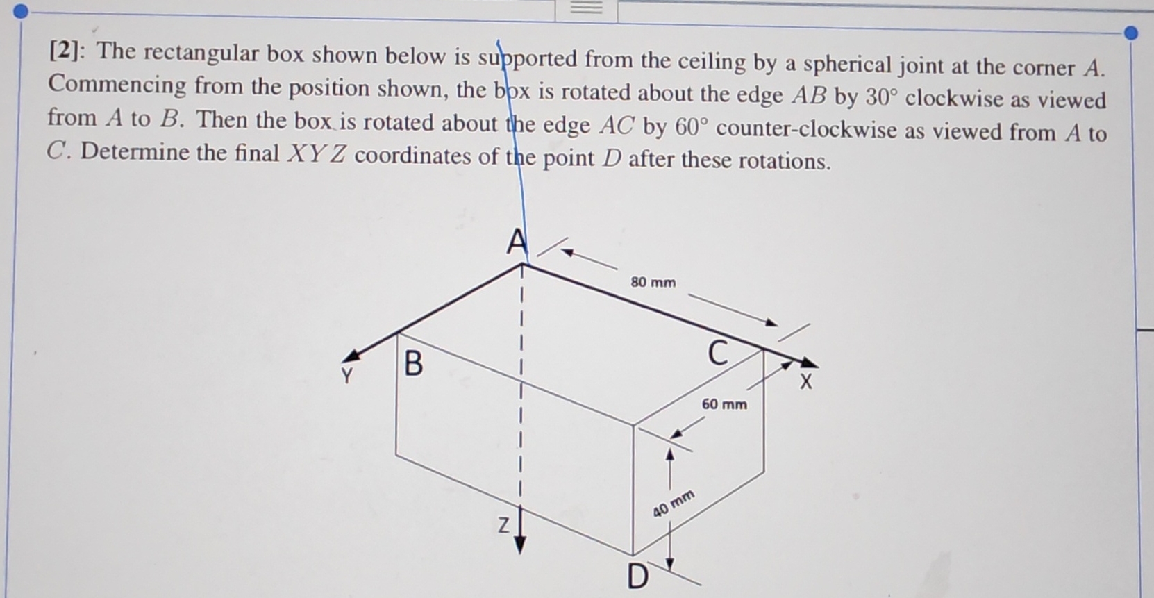 [2]: The rectangular box shown below is supported | Chegg.com