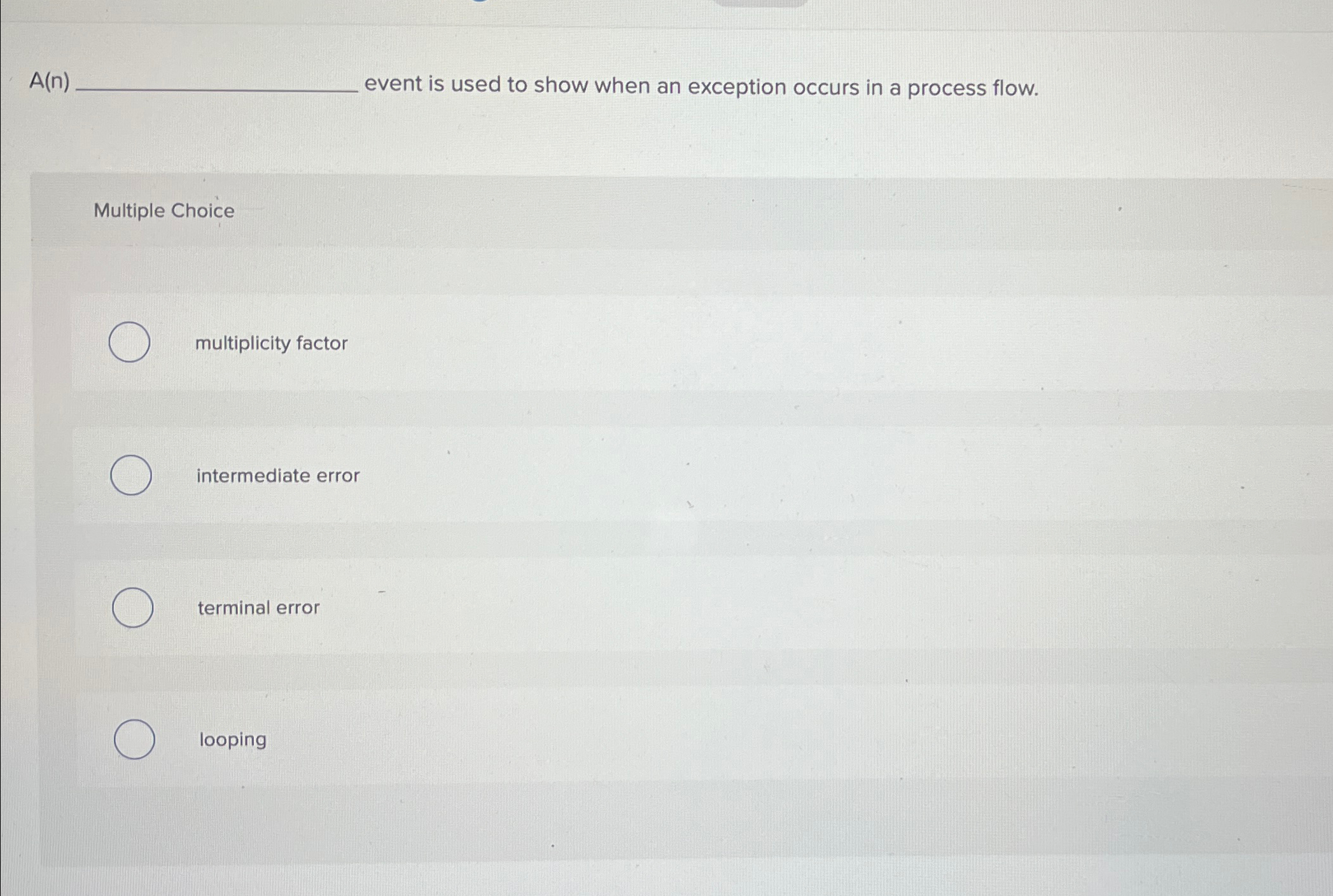 Solved event is used to show when an exception occurs in a | Chegg.com