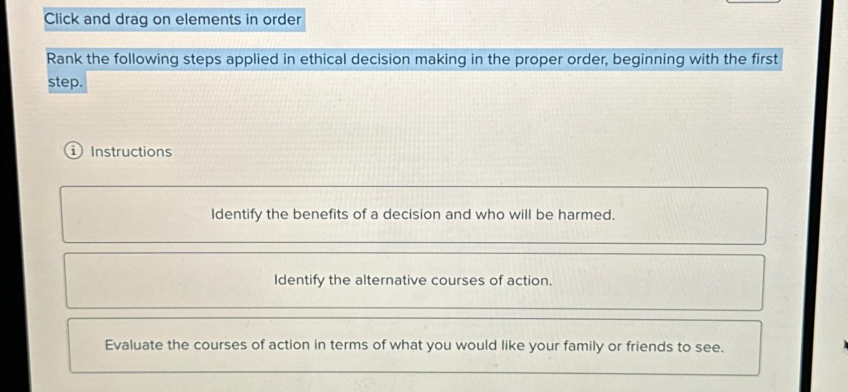 Solved Click and drag on elements in orderRank the following | Chegg.com
