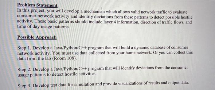 Problem Statement In this project, you will develop a | Chegg.com