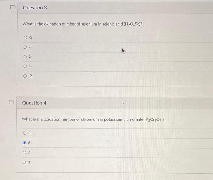 Solved What is the oxidation number of selenium in selenic | Chegg.com