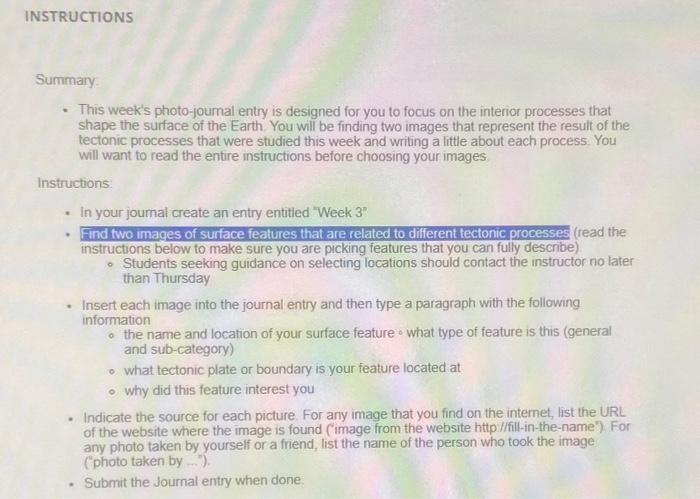 Solved Summary. - This week's photo-joumal entry is designed | Chegg.com