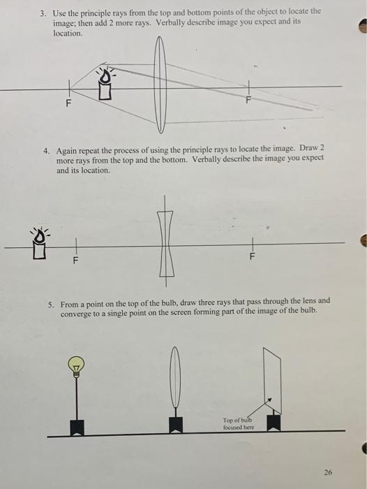 Solved 3. Use the principle rays from the top and bottom | Chegg.com