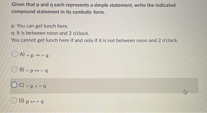 Solved Write the negation of the quantified statement. (The | Chegg.com