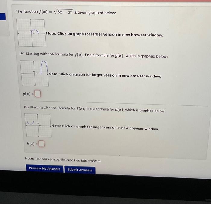 Solved The function f(x) = √3x - x² is given graphed below: | Chegg.com