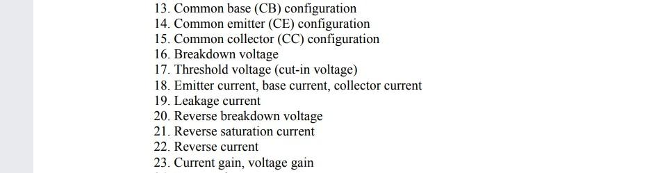 13. Common base (CB) configuration 14. Common emitter | Chegg.com
