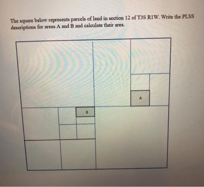 Solved The square below represents parcels of land in | Chegg.com