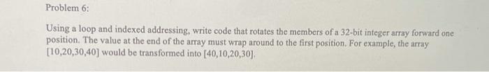Solved Problem 6 Using A Loop And Indexed Addressing Write