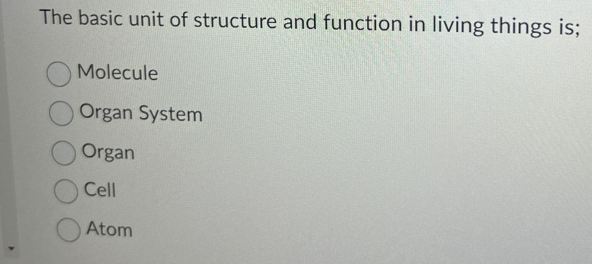 Solved The basic unit of structure and function in living | Chegg.com
