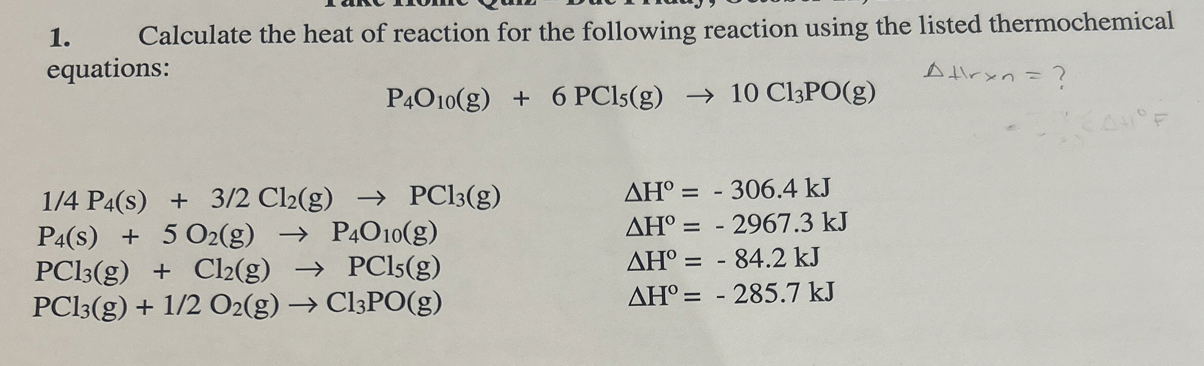 Solved Calculate the heat of reaction for the following | Chegg.com