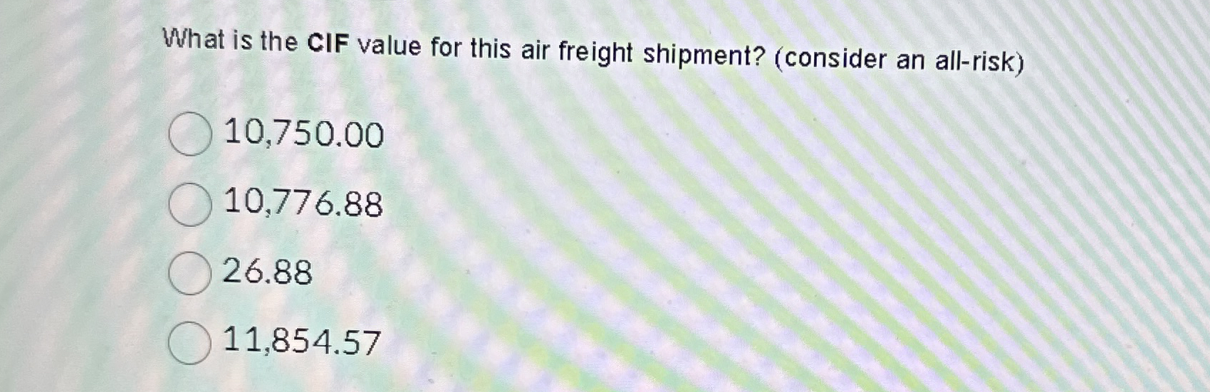 Solved What is the CIF value for this air freight shipment? | Chegg.com