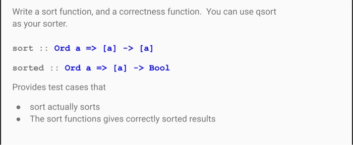 Solved Write A Sort Function And A Correctness Function 3179