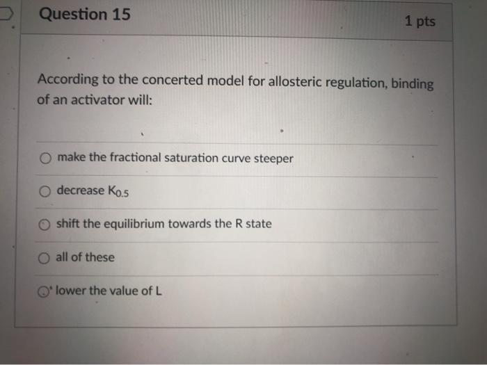 Solved Question 15 1 pts According to the concerted model | Chegg.com
