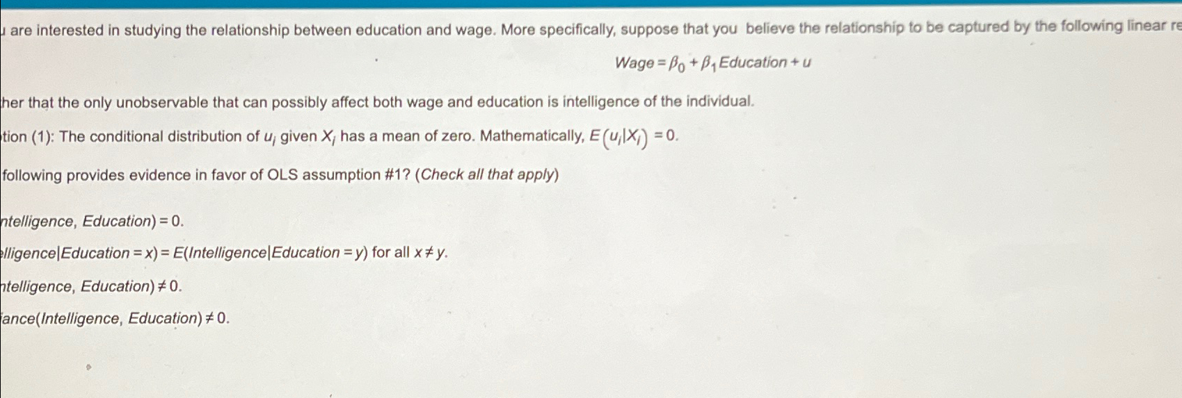 Solved 1 ﻿are interested in studying the relationship | Chegg.com