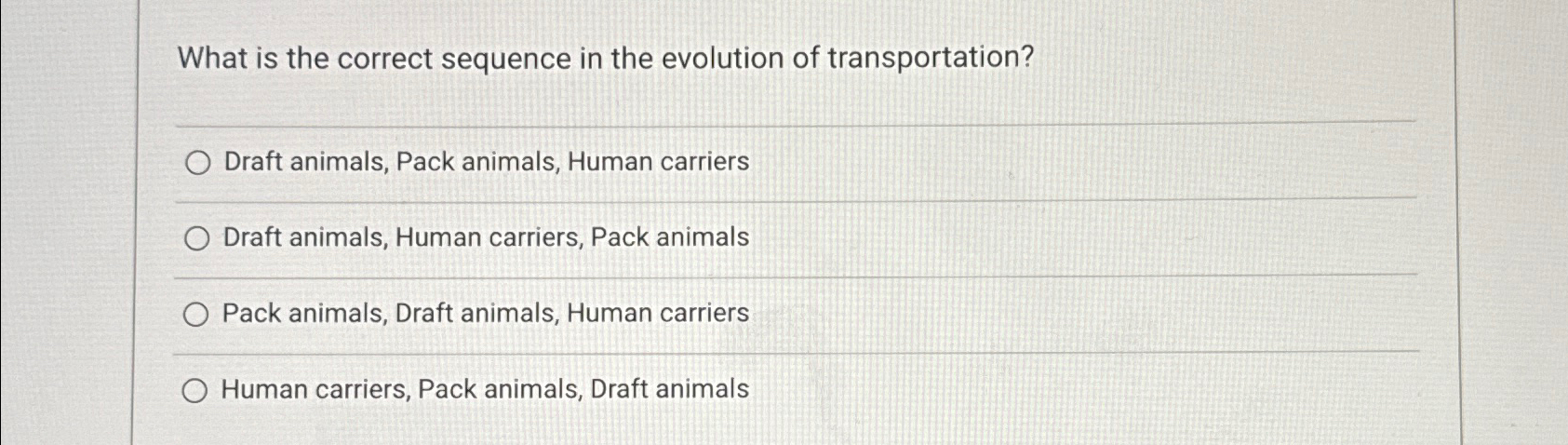 Solved What is the correct sequence in the evolution of | Chegg.com