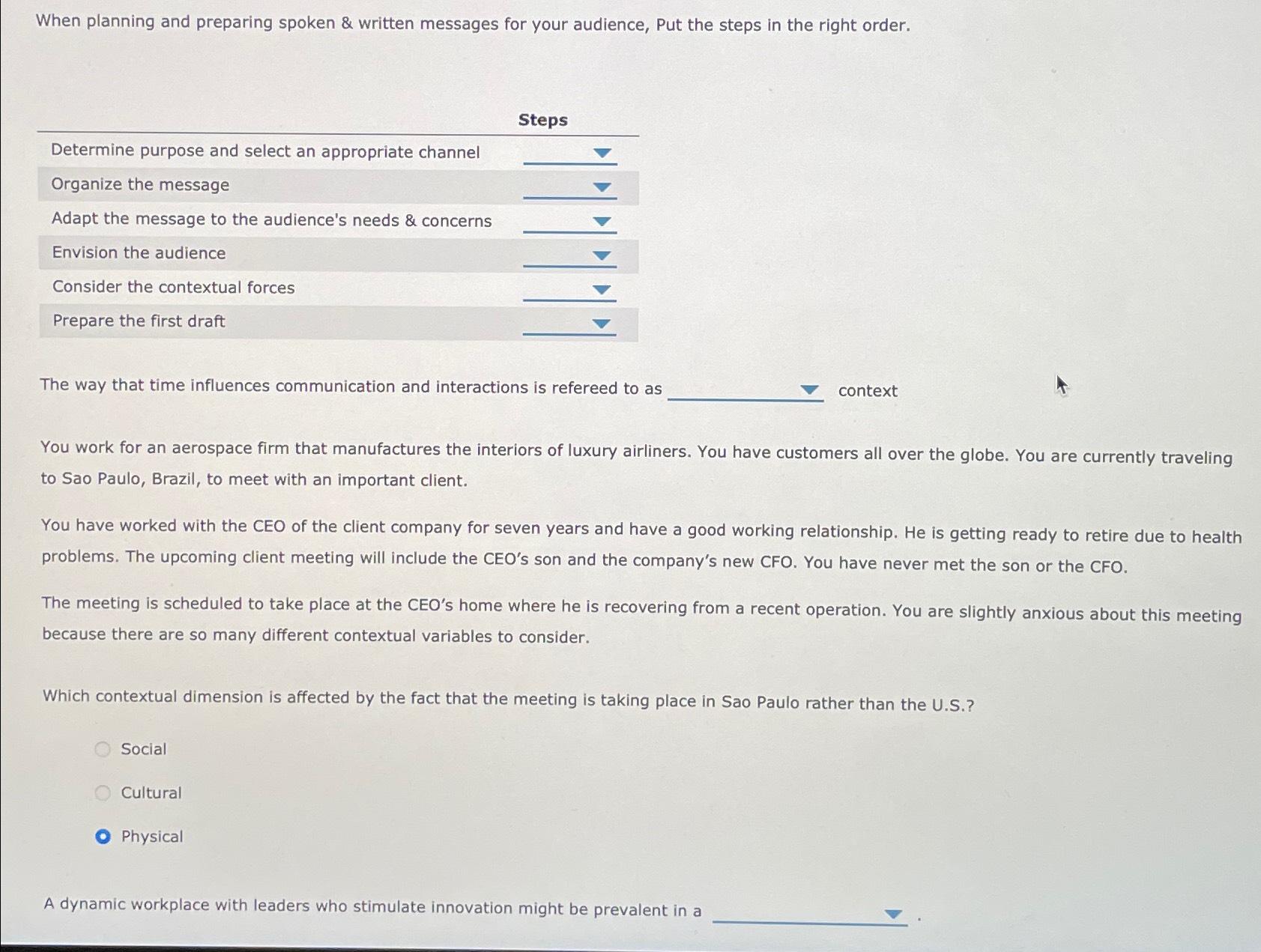 When planning and preparing spoken & written messages | Chegg.com