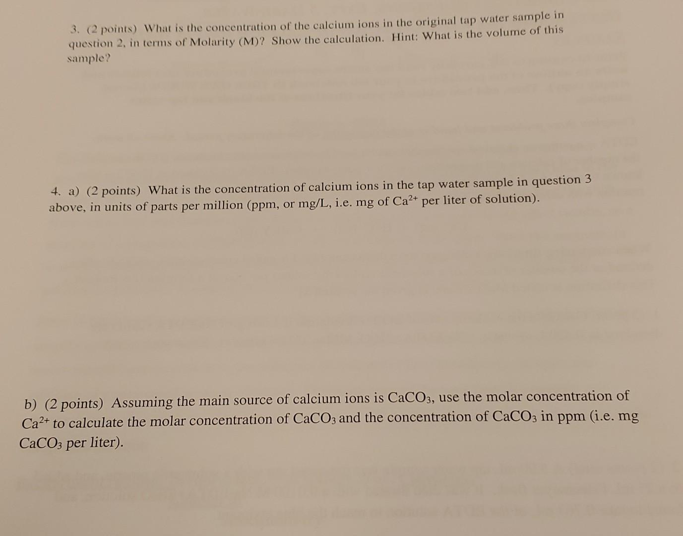 Solved 3. ( 2 points) What is the concentration of the | Chegg.com