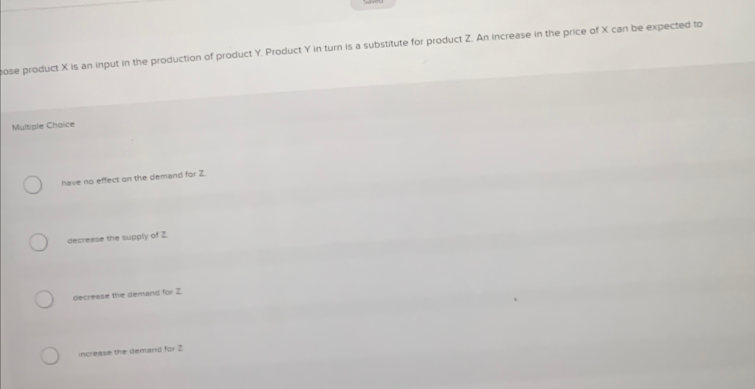 Solved ose product x ﻿is an input in the production of | Chegg.com