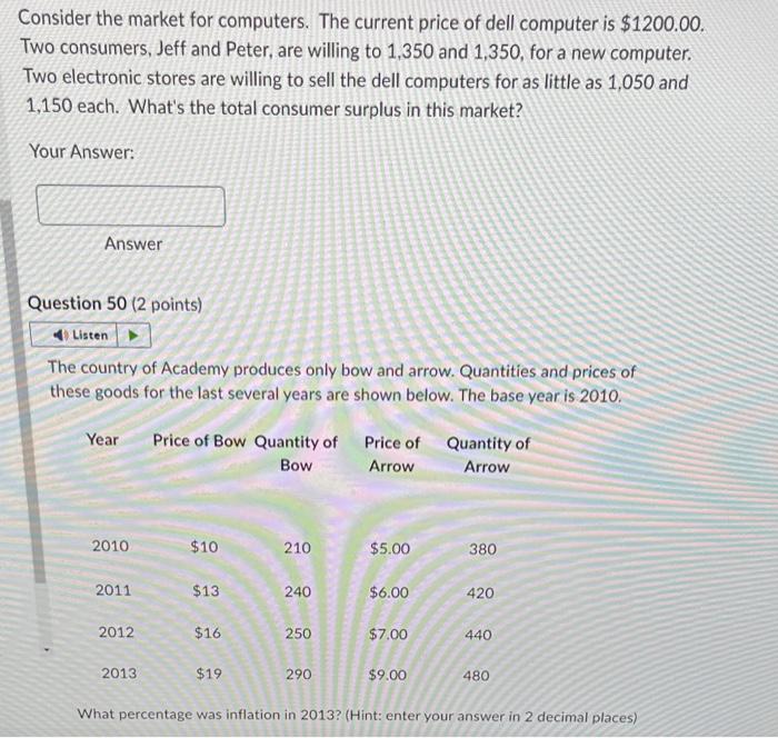 Solved Consider the market for computers. The current price | Chegg.com