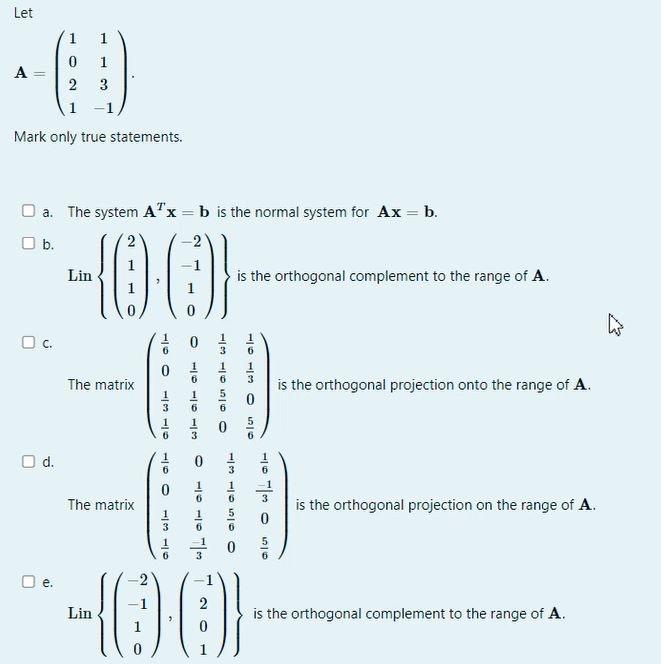 Solved Consider the linear subspaces | Chegg.com