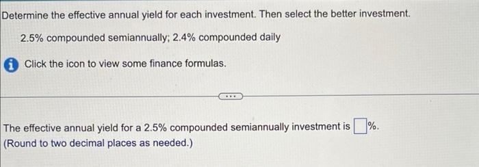 Solved Determine the effective annual yield for each | Chegg.com