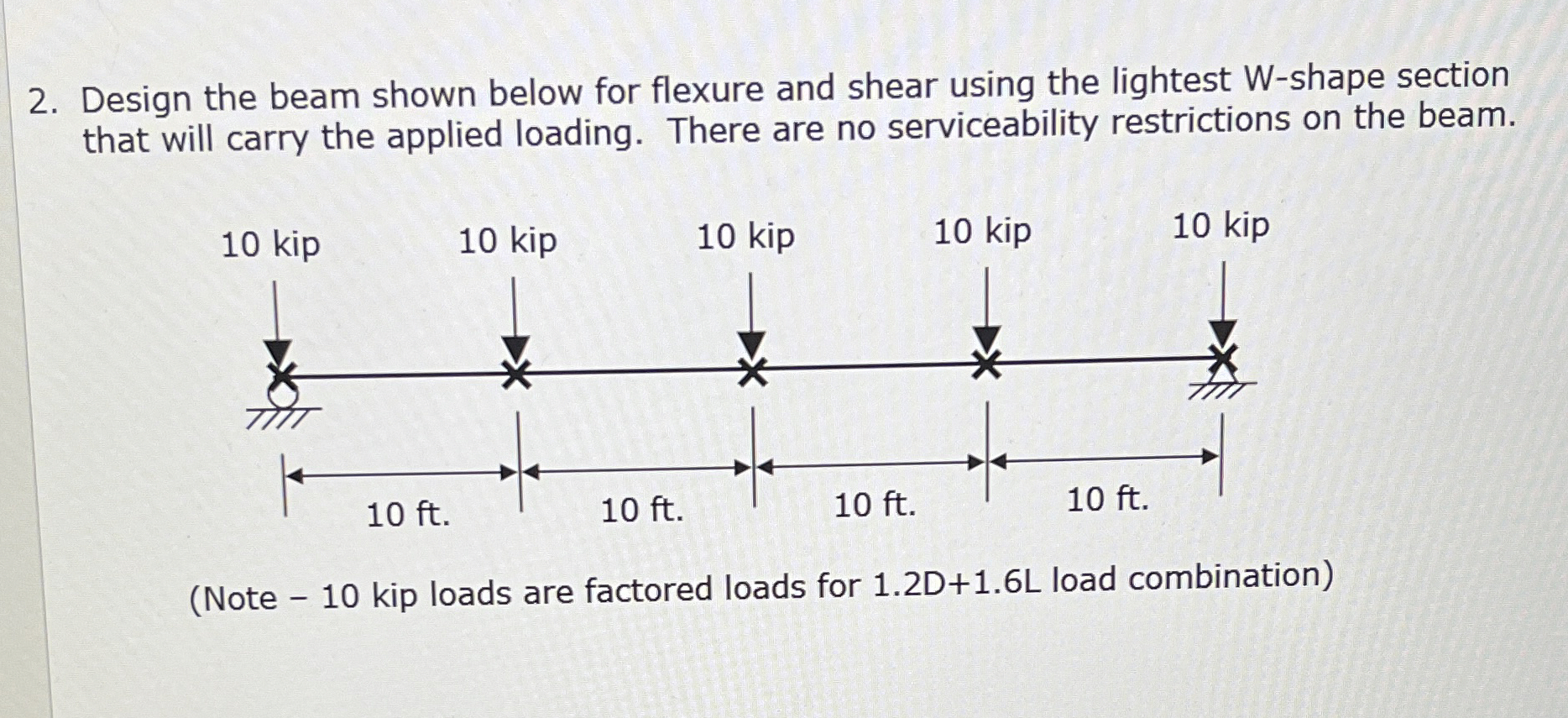 Solved Design the beam shown below for flexure and shear | Chegg.com