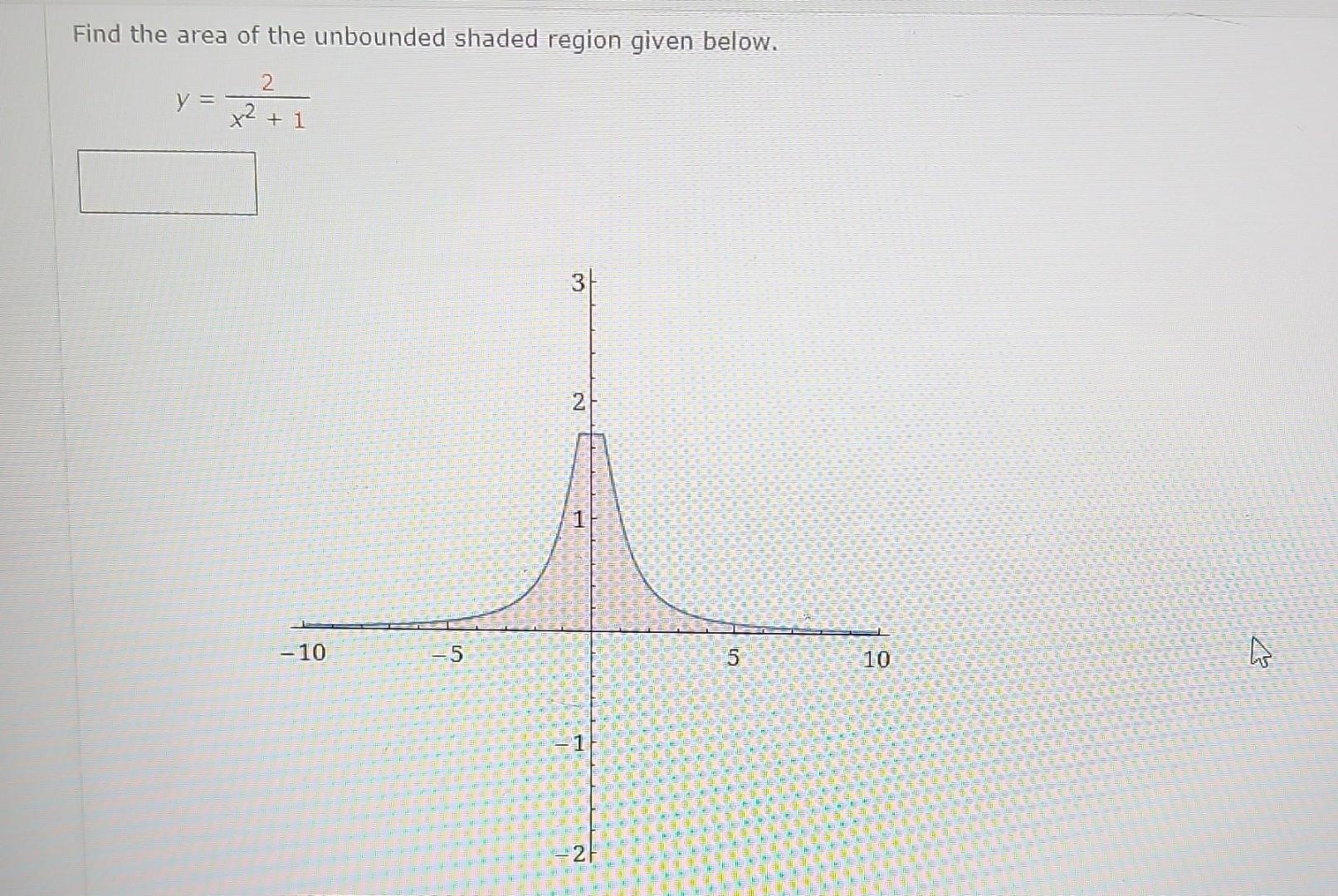 Solved Find the area of the unbounded shaded region given | Chegg.com