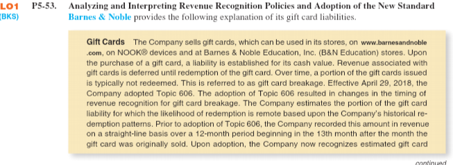 LO1 P5-53. Analyzing and Interpreting Revenue | Chegg.com