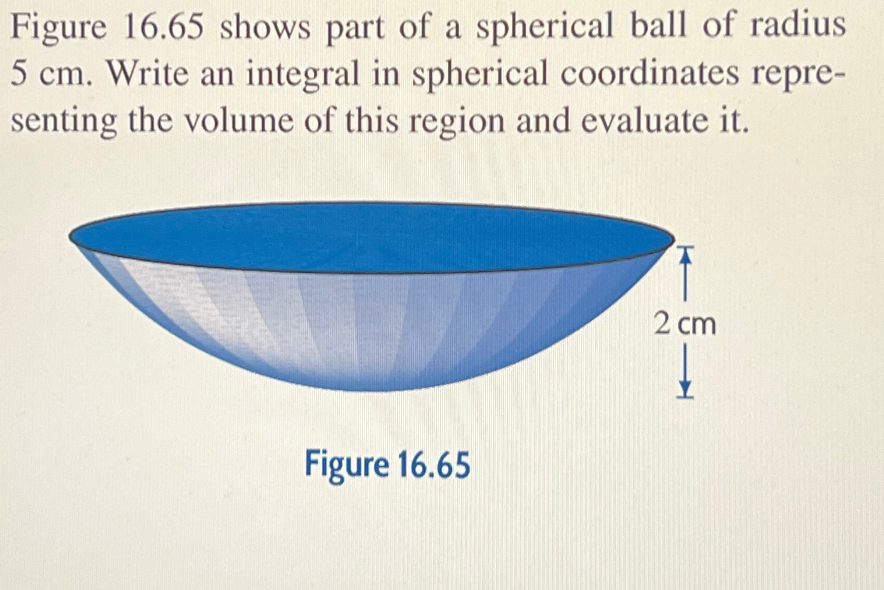 Solved Figure 16.65 ﻿shows part of a spherical ball of | Chegg.com