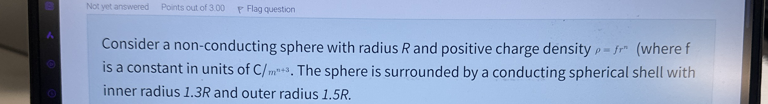 Solved Consider a non-conducting sphere with radius R ﻿and | Chegg.com
