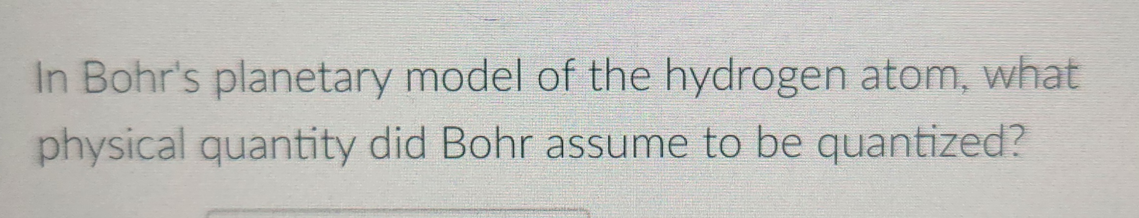 Solved In Bohr's planetary model of the hydrogen atom, | Chegg.com