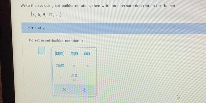 Solved Write The Set Using Set Builder Notation Then Write 1808