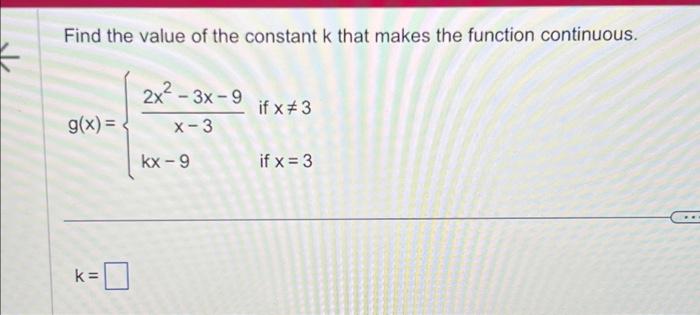 Solved Find the value of the constant k that makes the | Chegg.com