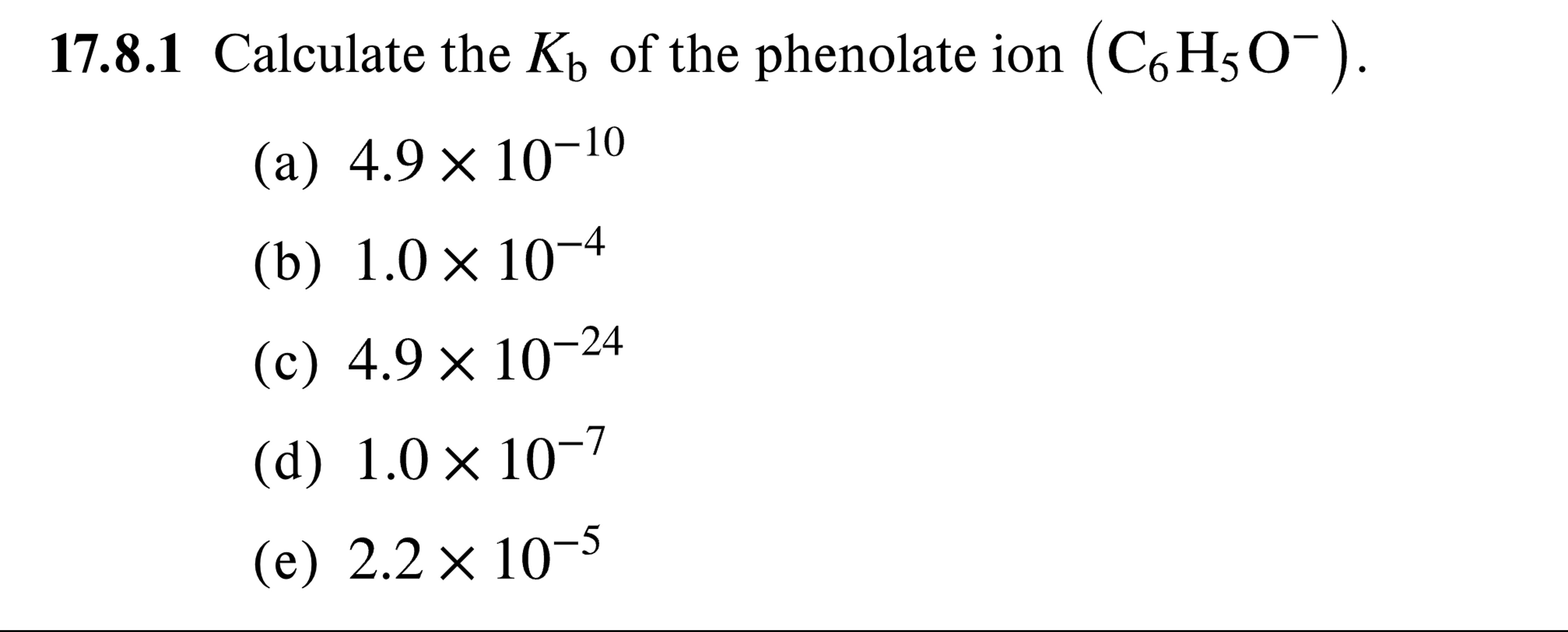 Solved Calculate the Kb ﻿of the phenolate ion | Chegg.com